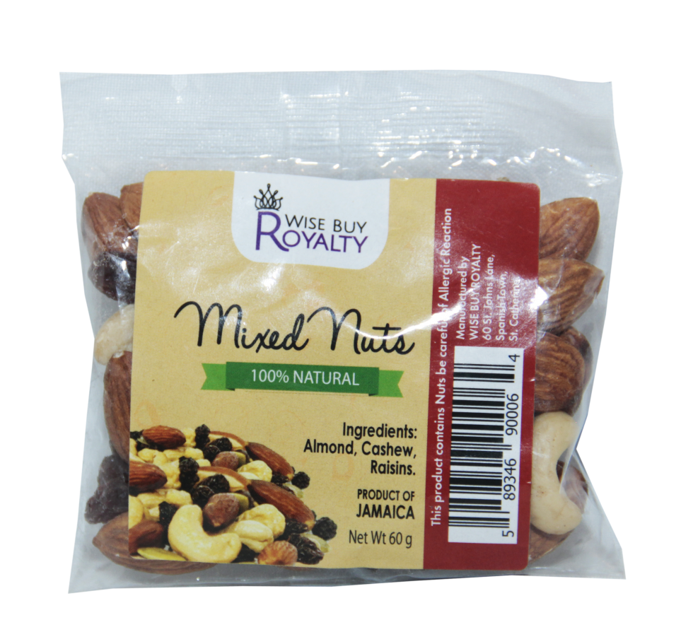 Mixed Nuts (Pack of 12) 60 grams | Wise Buy Royalty